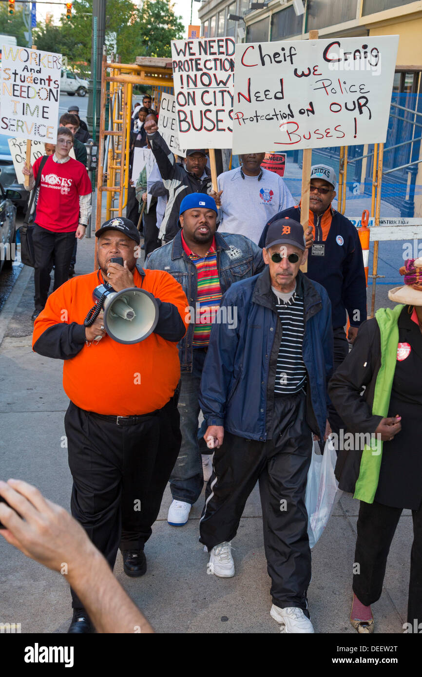 Detroit, Michigan, USA. 17th September 2013. City bus drivers and ...