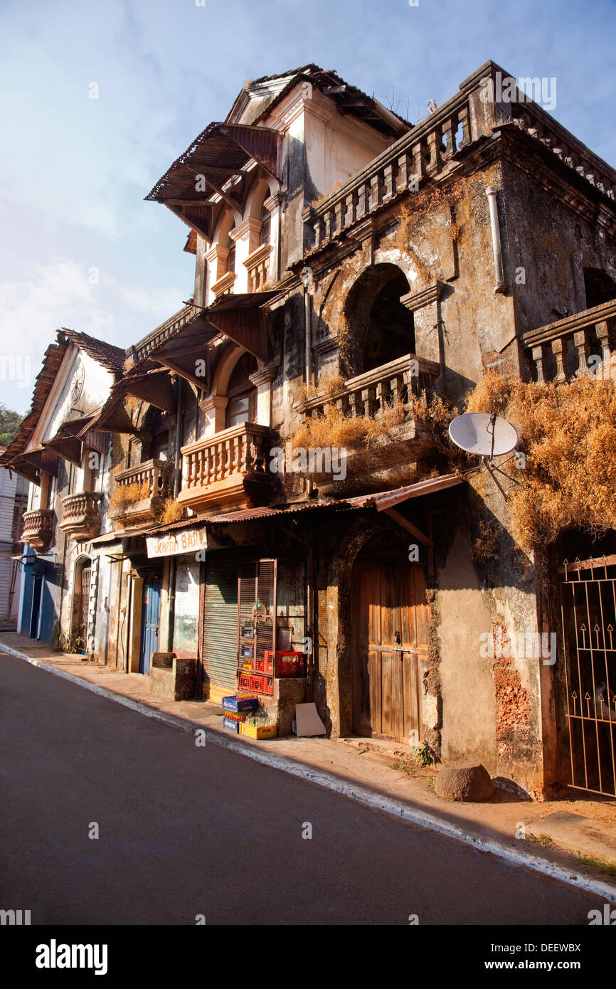 Buildings along the road, Goa, India Stock Photo - Alamy