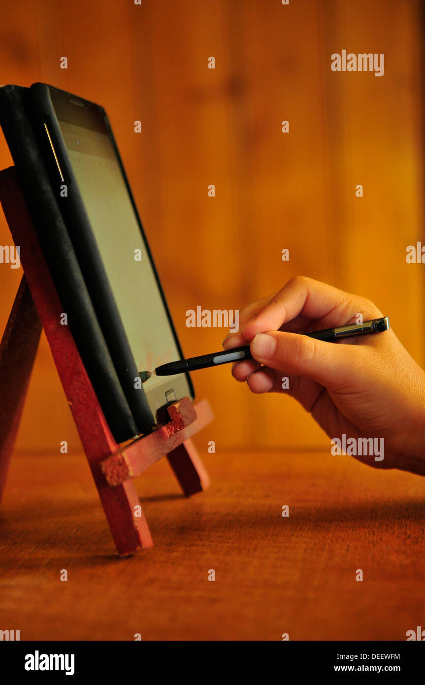 Smart Phone on Easel (vertical Stock Photo - Alamy