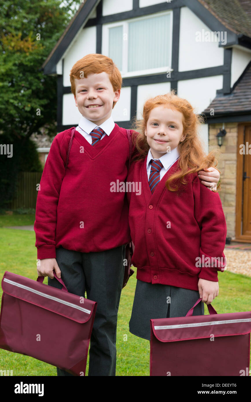 Brother sister in school uniform hi-res stock photography and images ...