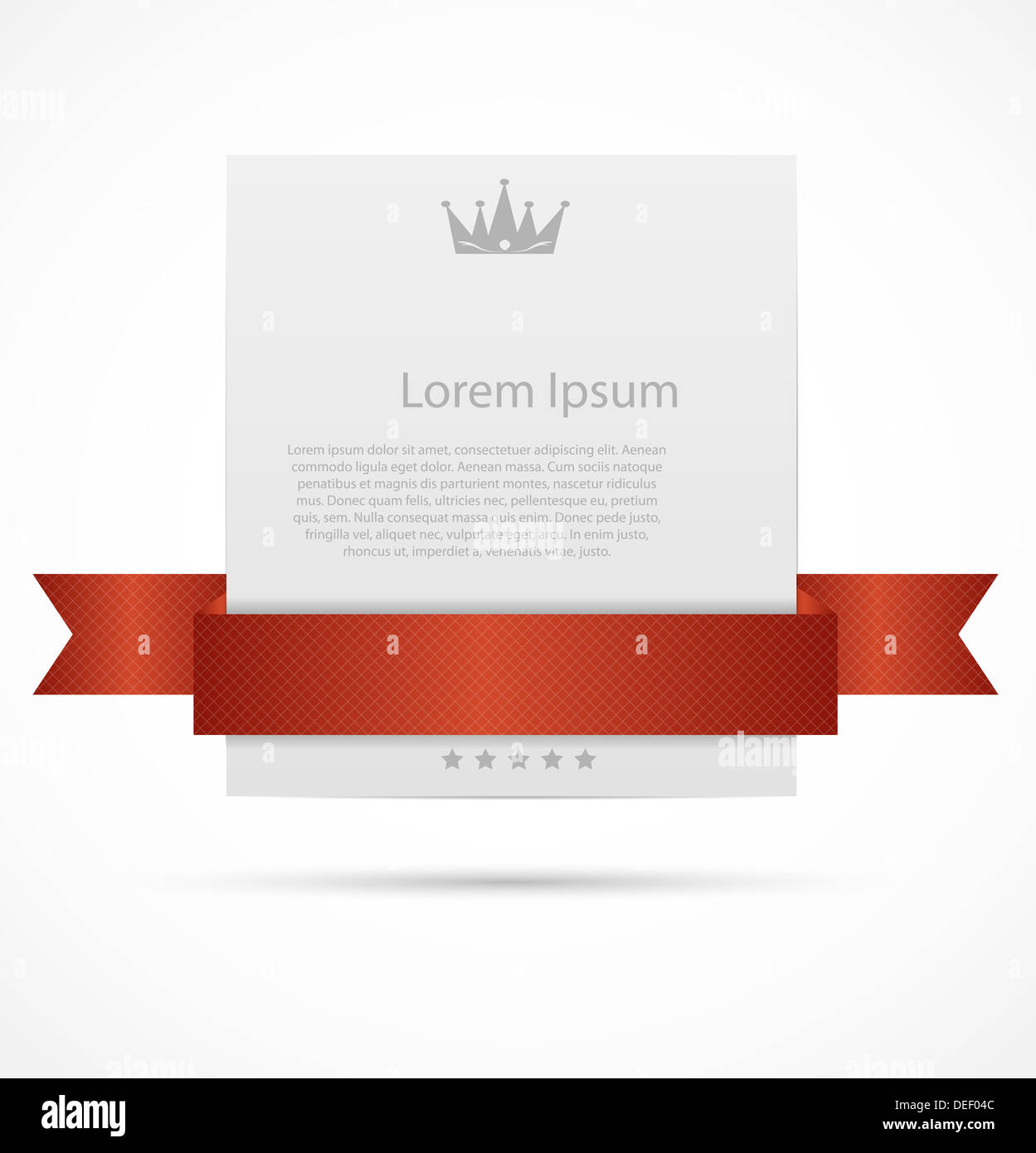 White card with ribbon vector illustration Stock Photo - Alamy