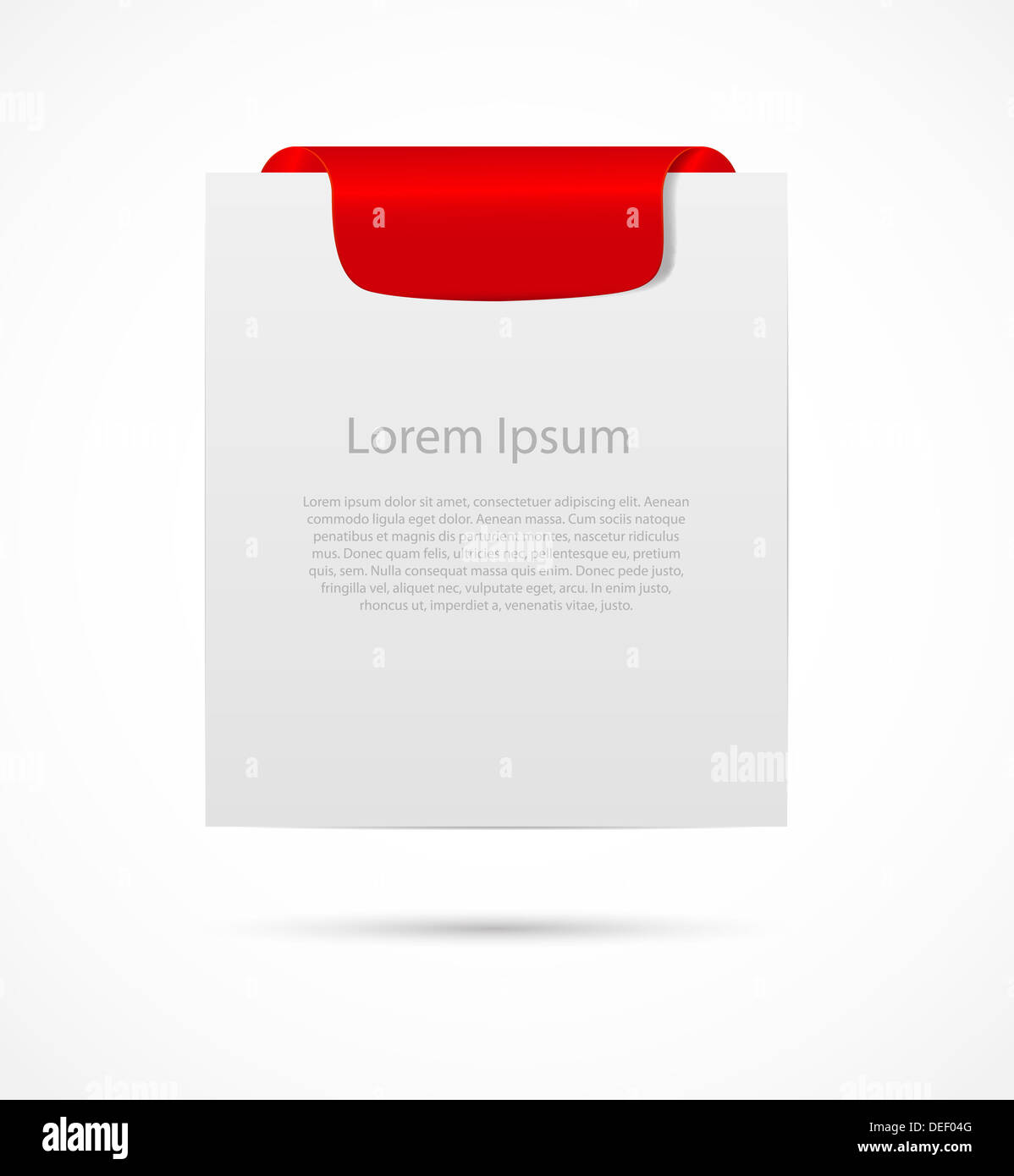 White card with ribbon vector illustration Stock Photo - Alamy