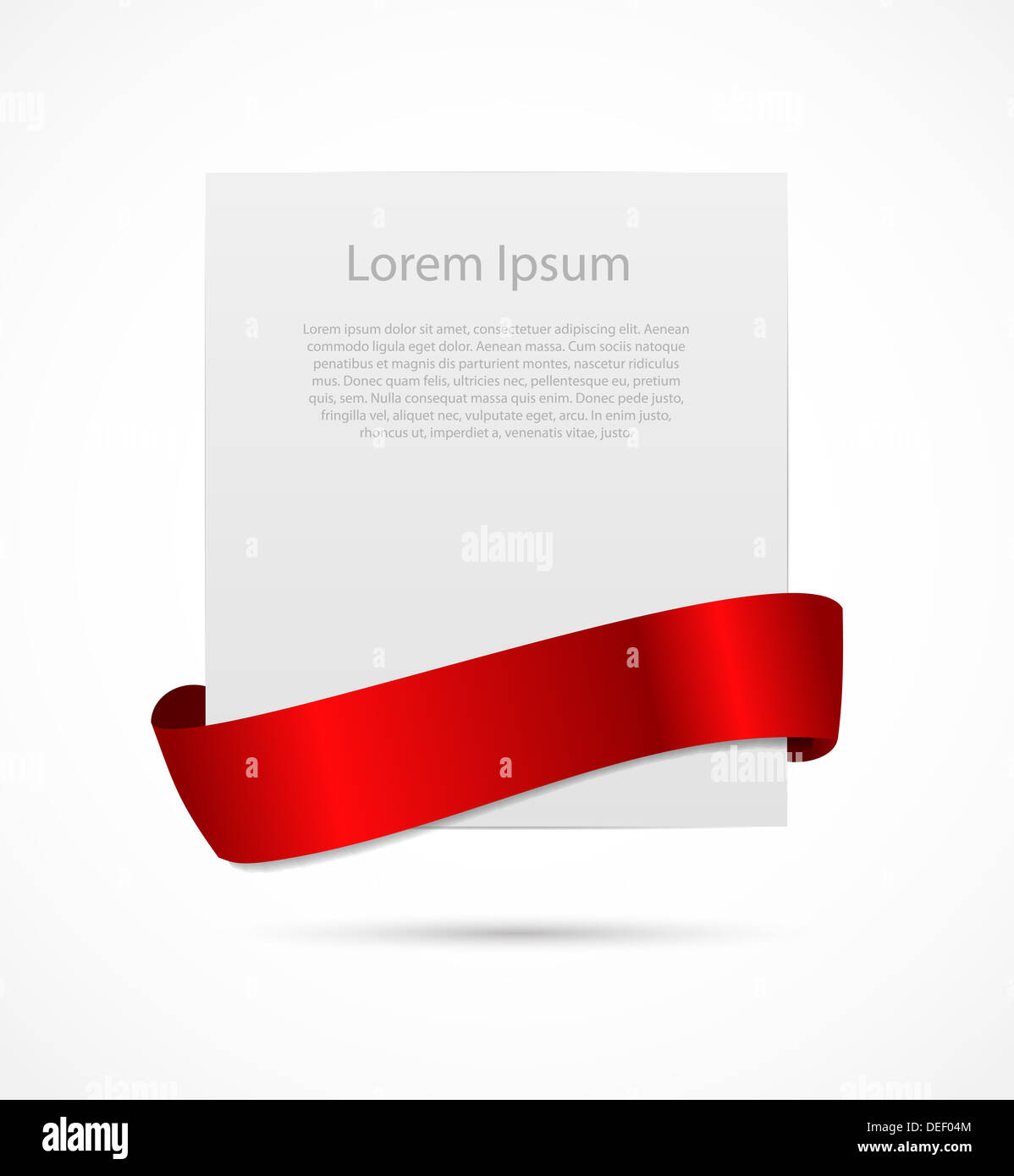 White card with ribbon vector illustration Stock Photo - Alamy