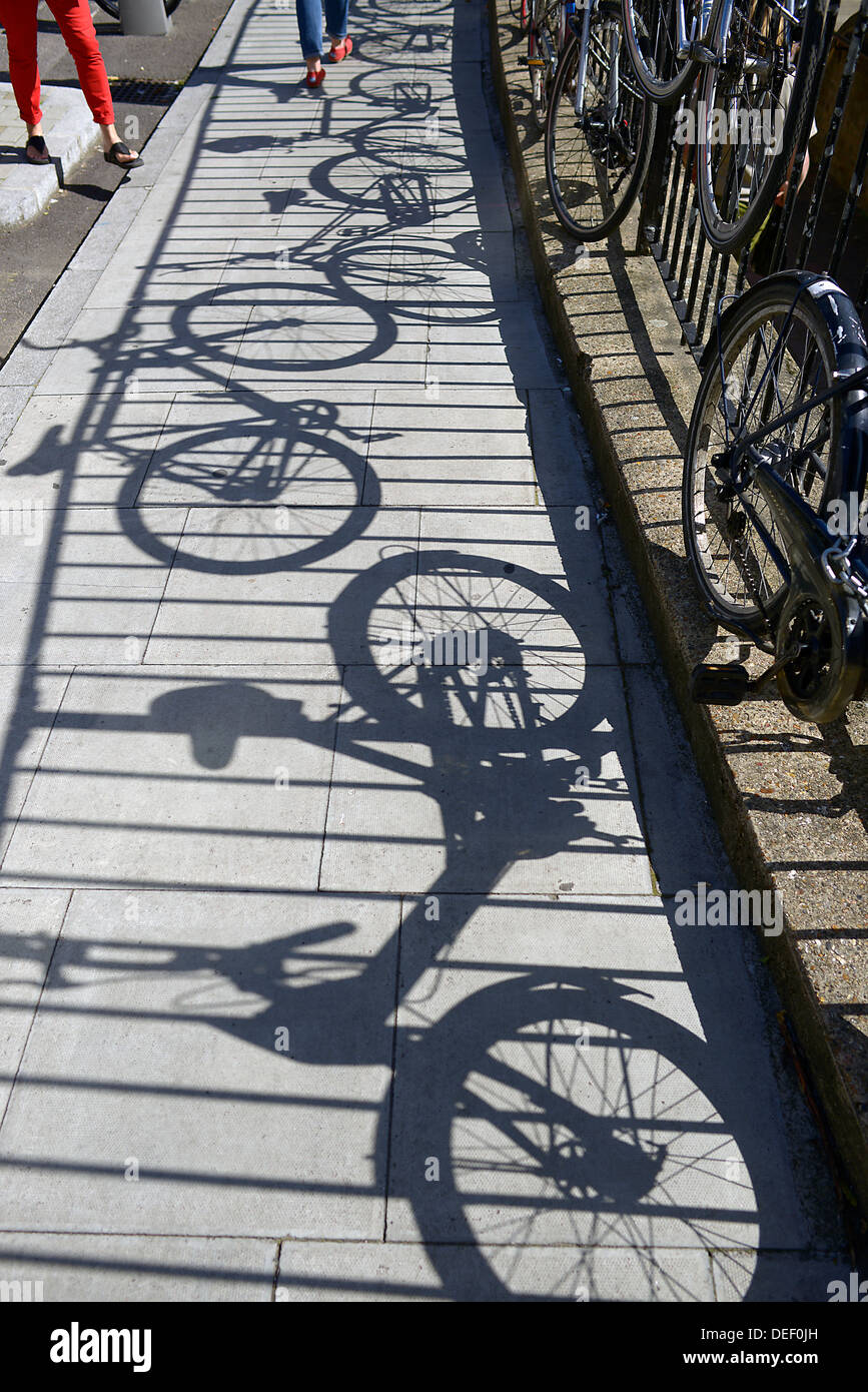 cycle shadows east london Stock Photo - Alamy