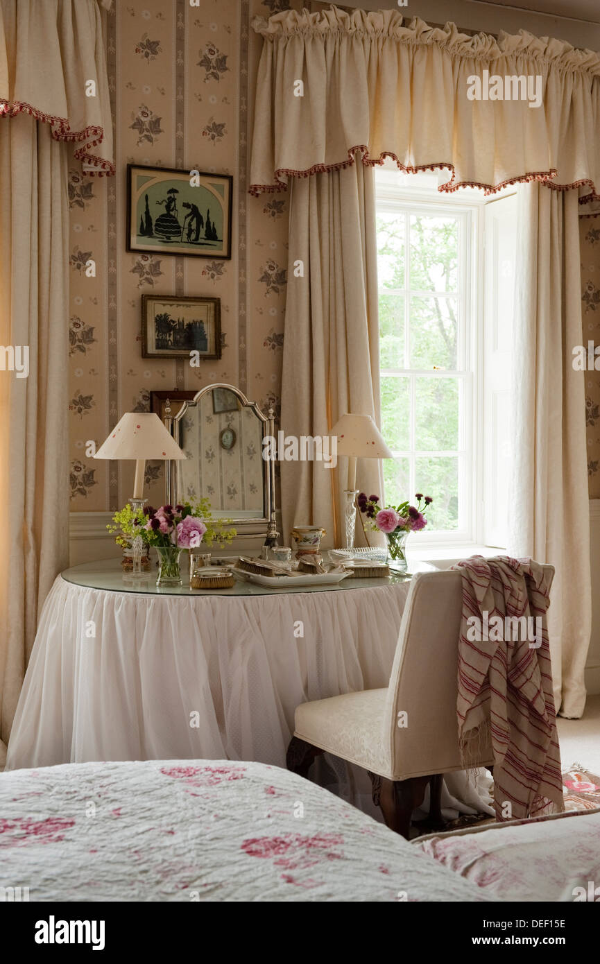 Dressing table at window of country residence Stock Photo - Alamy
