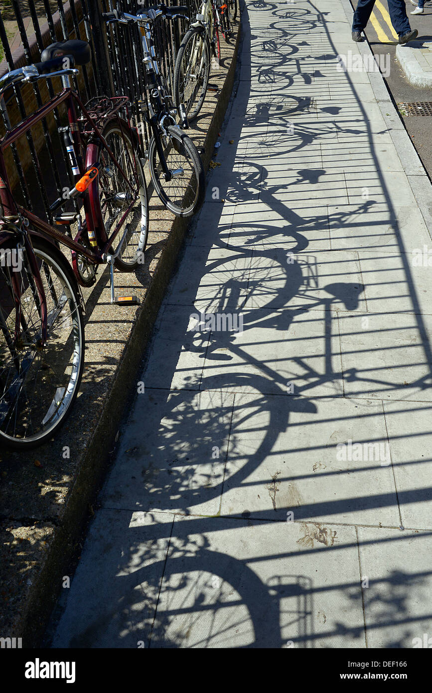 cycle shadows east london Stock Photo - Alamy