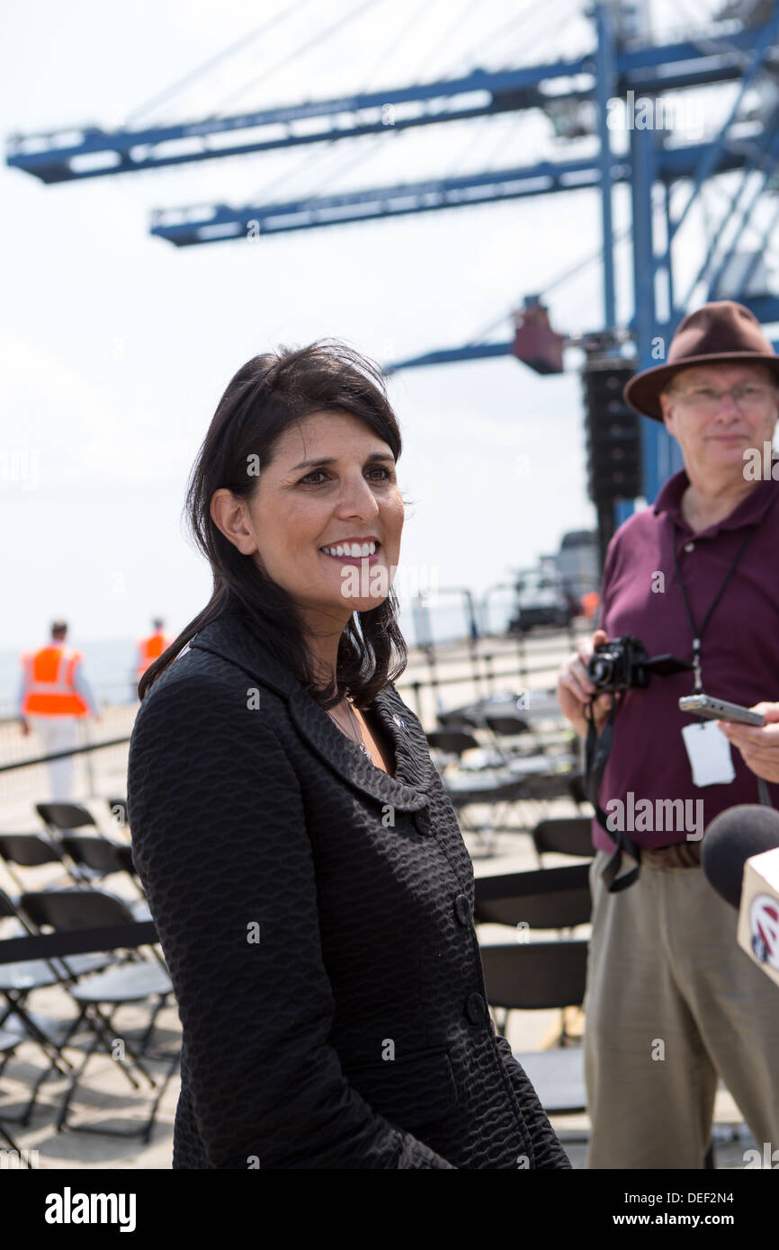 South Carolina Governor Nikki Haley during a visit to Port of ...