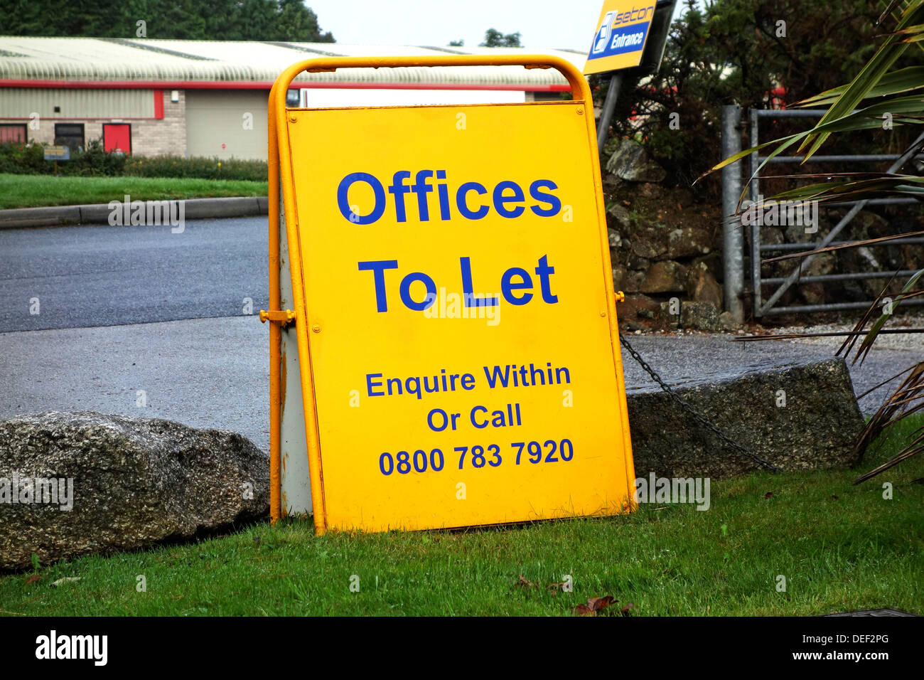 an Offices to let advertising sign Stock Photo - Alamy