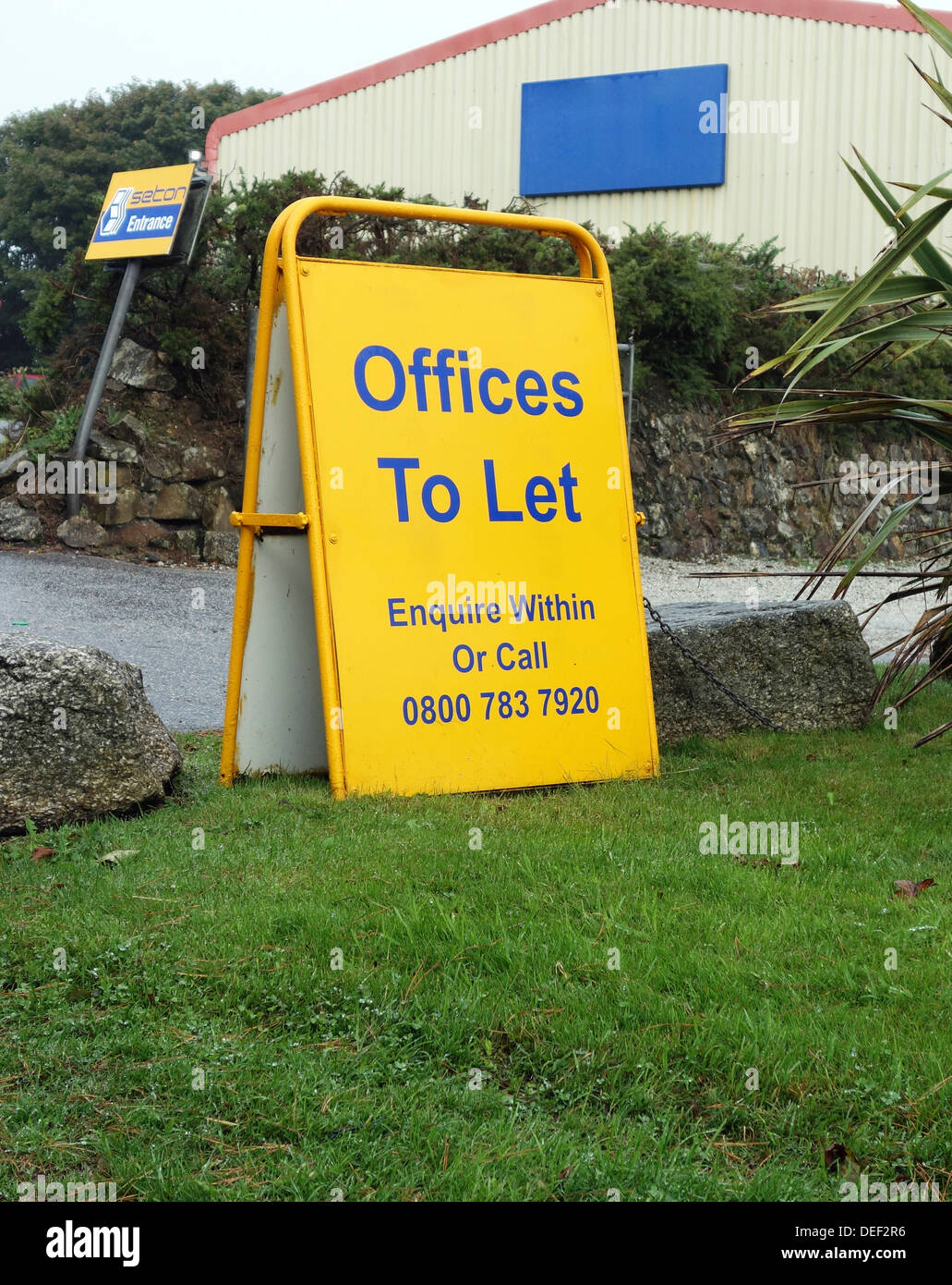 an Offices to let advertising sign Stock Photo - Alamy
