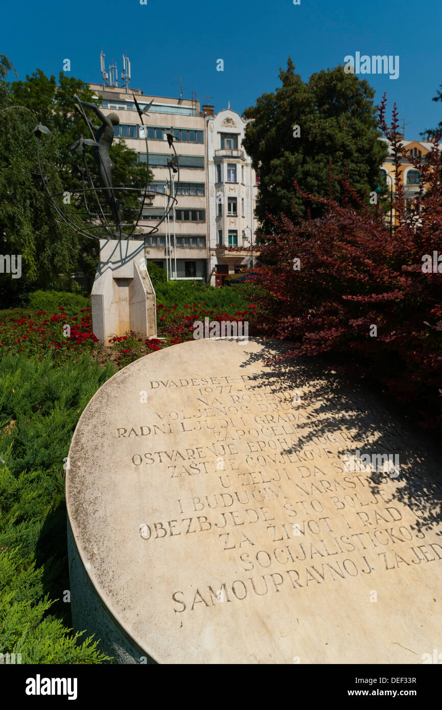 Gravestone in a park, Sarajevo, capital of Bosnia and Herzegovina ...