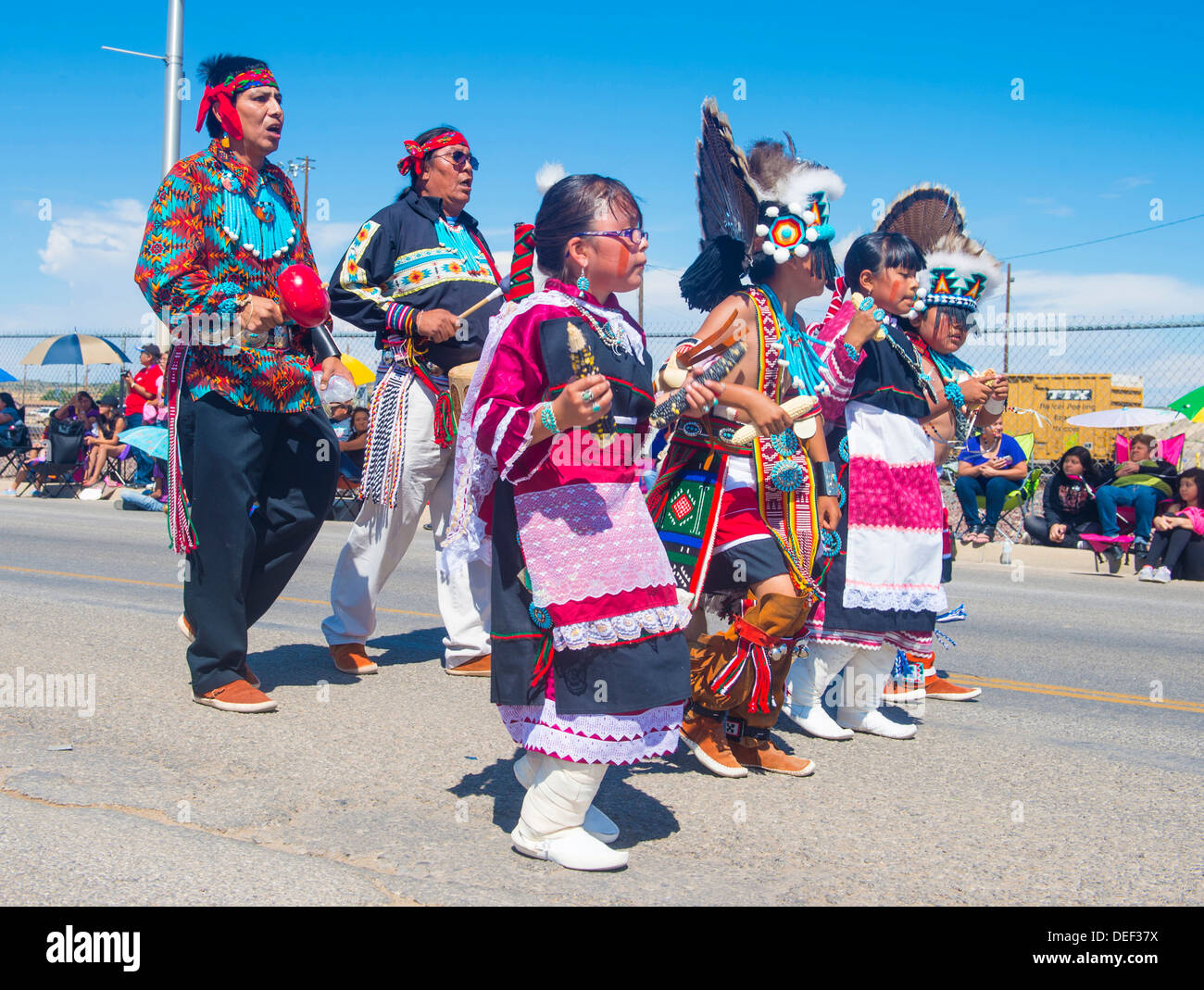 Native Americans with traditional costume participates at the 92 annual ...
