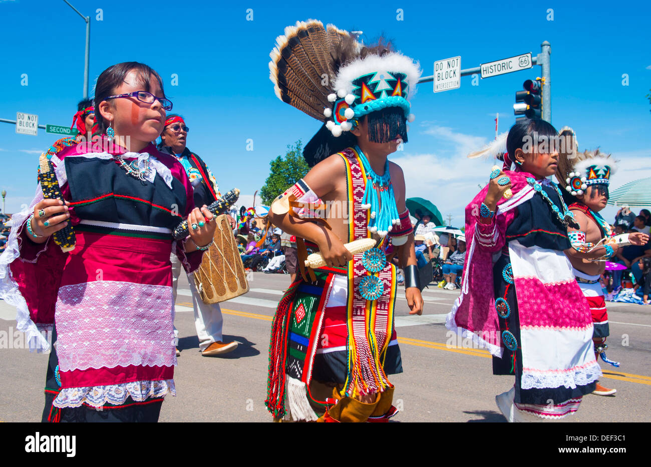 Native Americans with traditional costume participates at the 92 annual ...