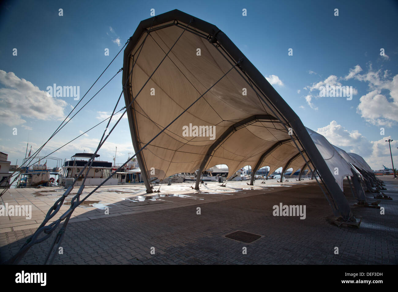Tensile Fabric Structure With Lighting