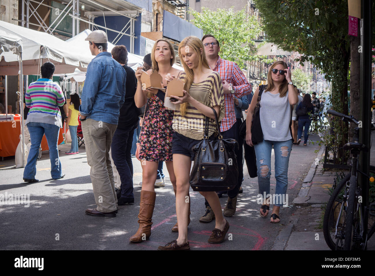 Orchard Street in the Lower East Side neighborhood of New York during ...