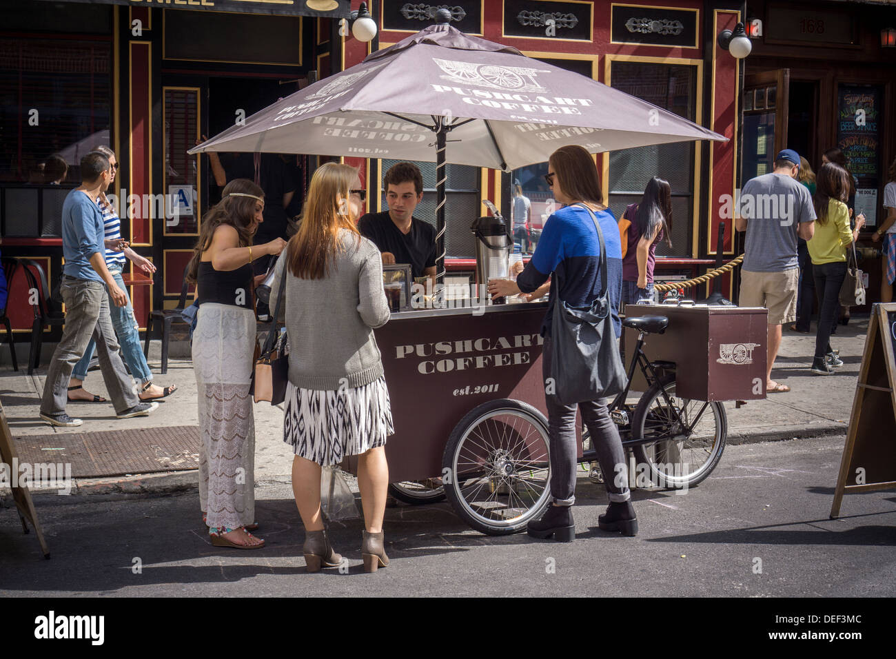 Orchard Street in the Lower East Side neighborhood of New York during ...
