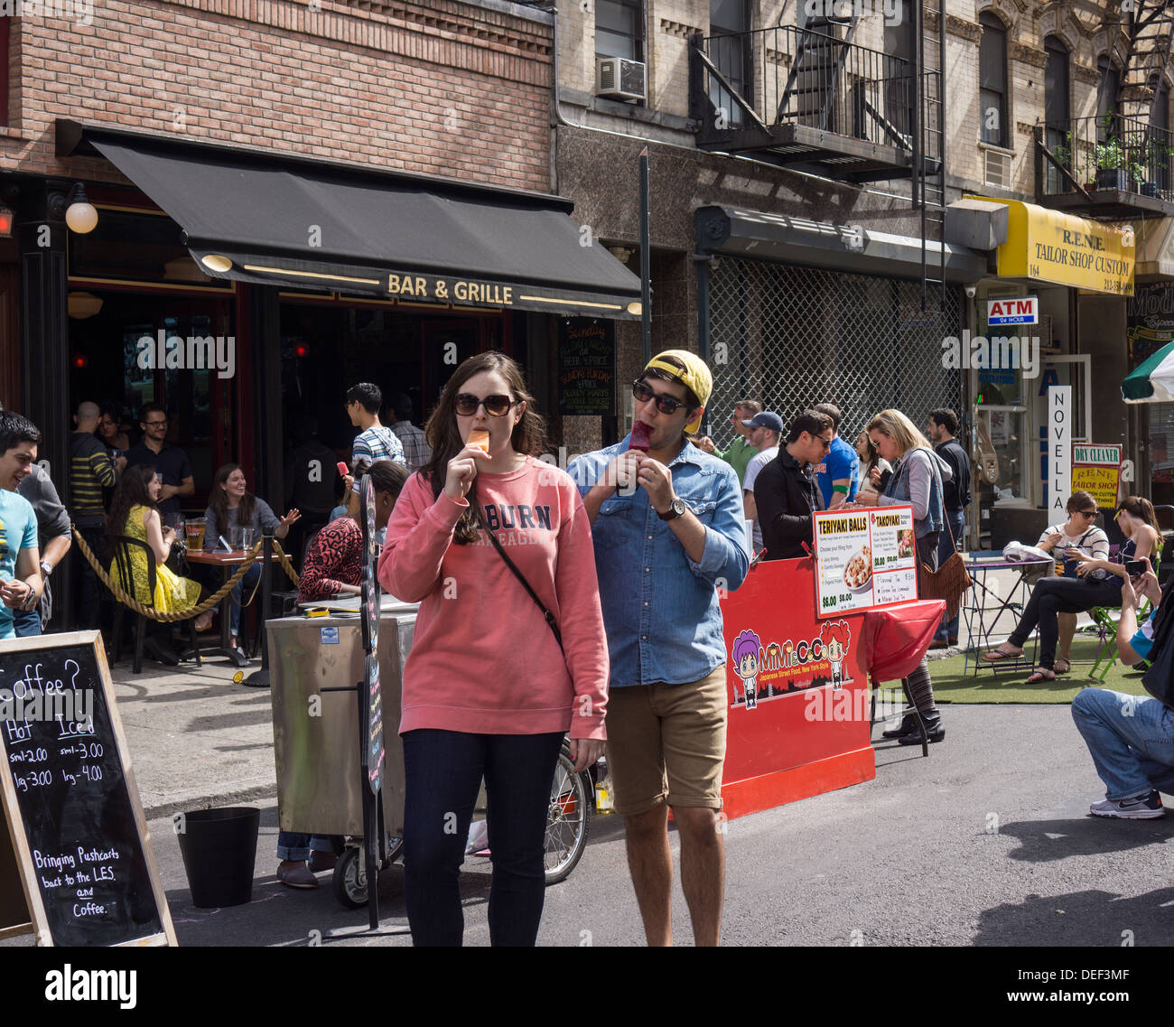 Orchard Street in the Lower East Side neighborhood of New York during ...