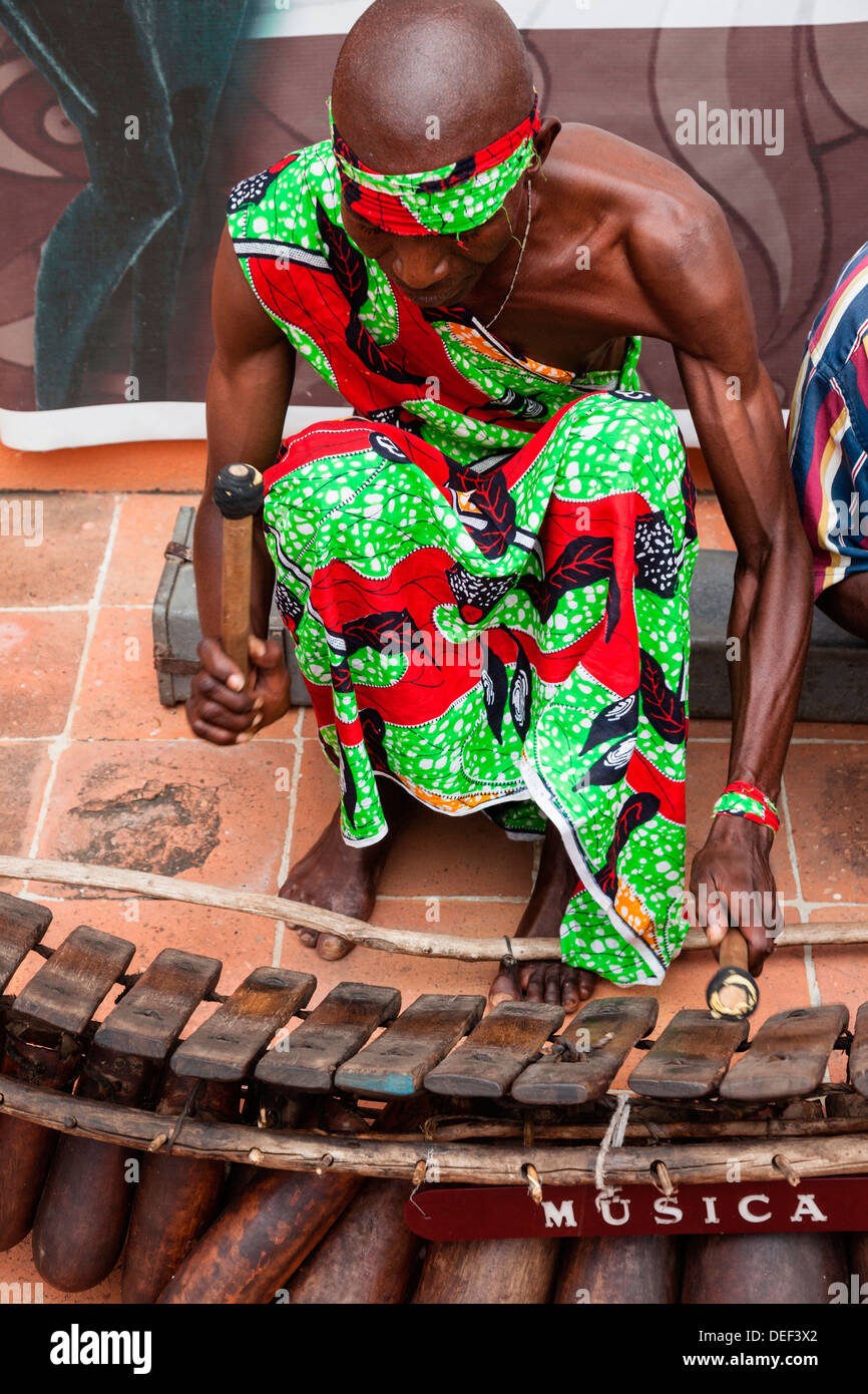 Africa, Angola, Luanda. Men playing traditional marimba xylophone Stock ...