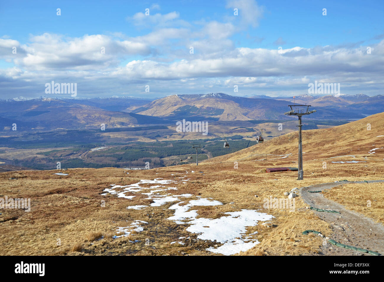view from the top of Ben Nevis Range and Gondola, Scotland Stock Photo ...