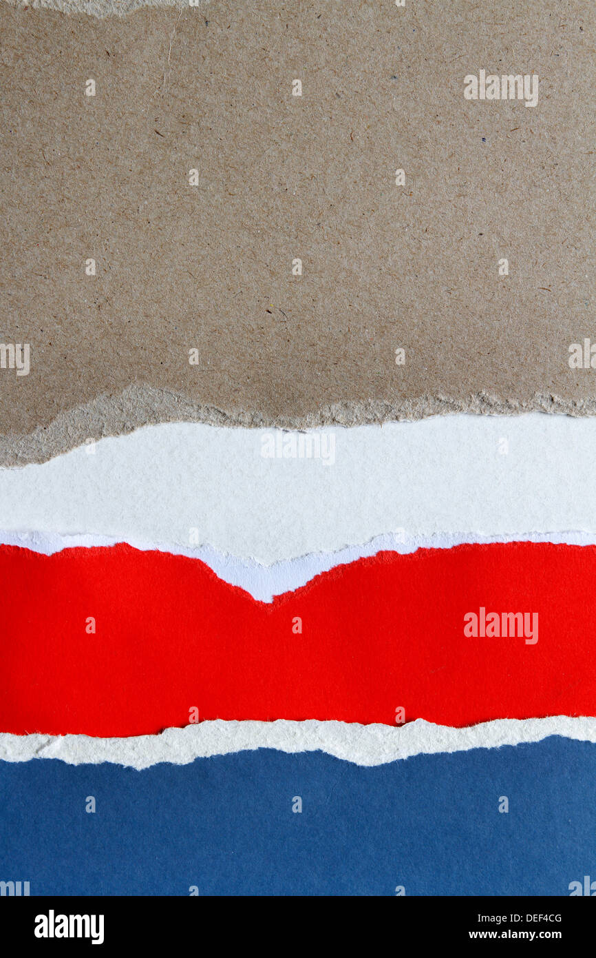 Closeup of various pieces of ripped paper Stock Photo - Alamy
