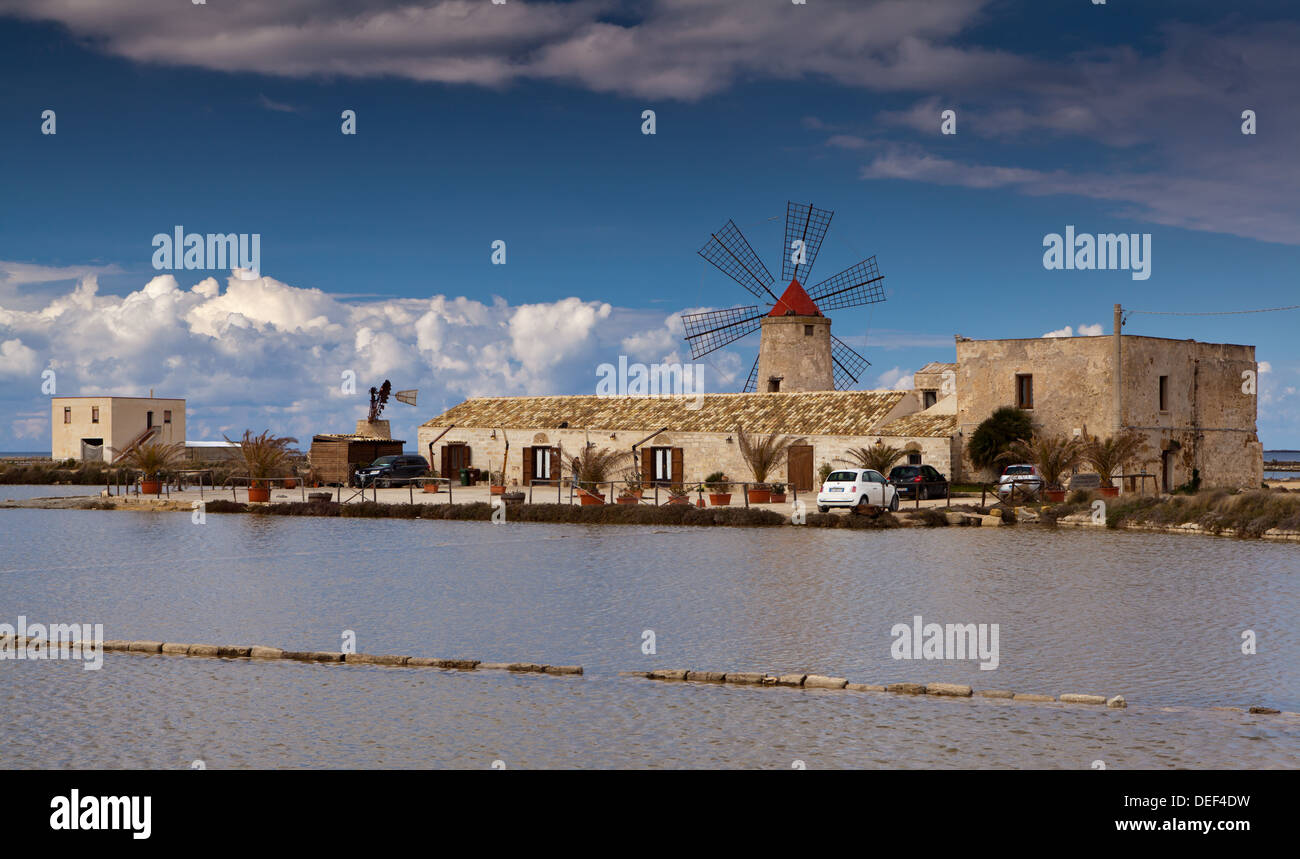 Salt pans windmill hi-res stock photography and images - Alamy