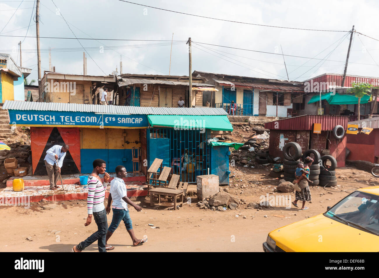 Africa, Cameroon, Limbe. People walking down street Stock Photo - Alamy