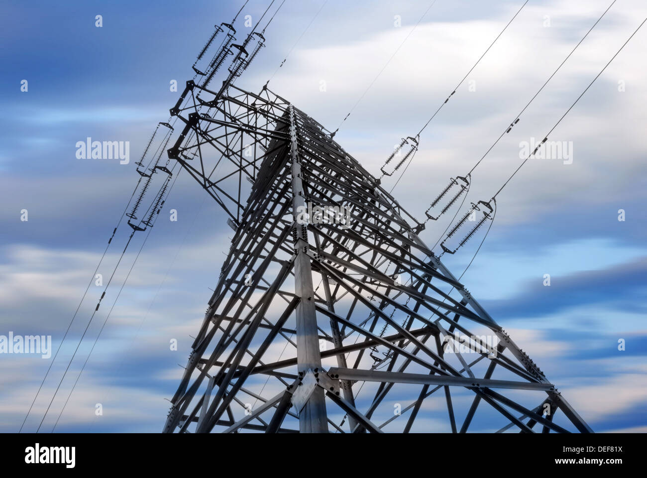 Power tower in the sky background Stock Photo - Alamy