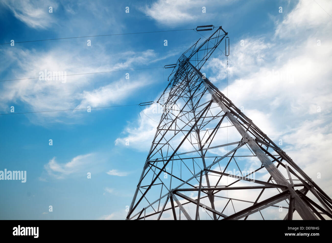 Power tower in the sky background Stock Photo - Alamy