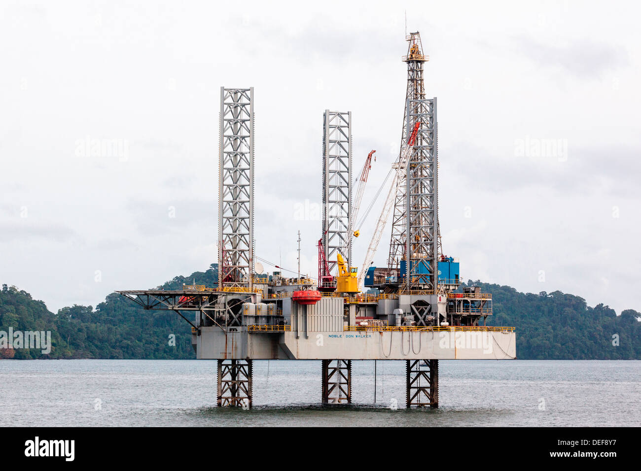 Africa, Cameroon, Limbe. Oil platform off the coast of Cameroon Stock ...