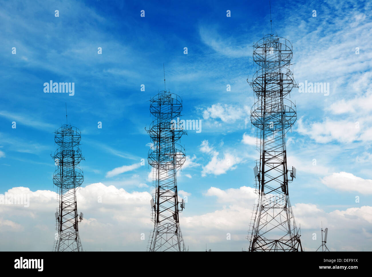 Communications Tower in the sky background Stock Photo - Alamy