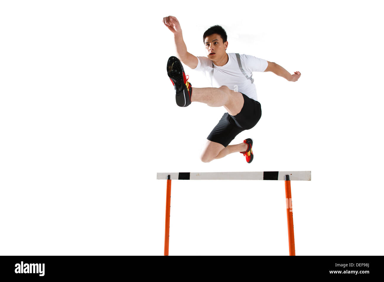 Hurdle jumping competition Cut Out Stock Images & Pictures - Alamy