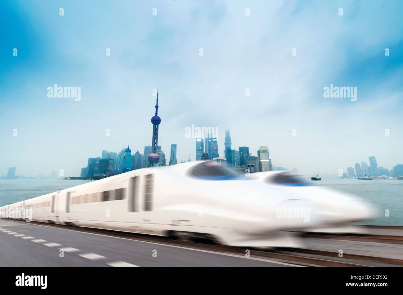 High speed trains in Shanghai Stock Photo - Alamy