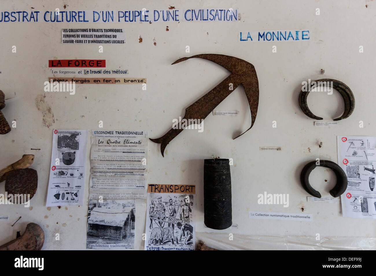 Africa, Republic of Congo, Diosso. Traditional iron and bronze tools on ...