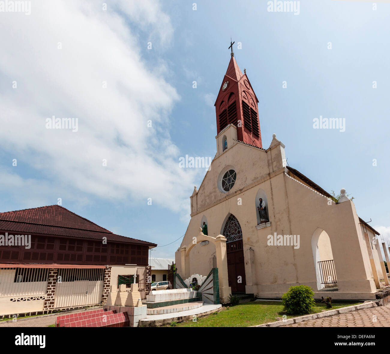 Africa, Gabon, Libreville. Exterior shot of Saint Marie Cathedral Stock ...