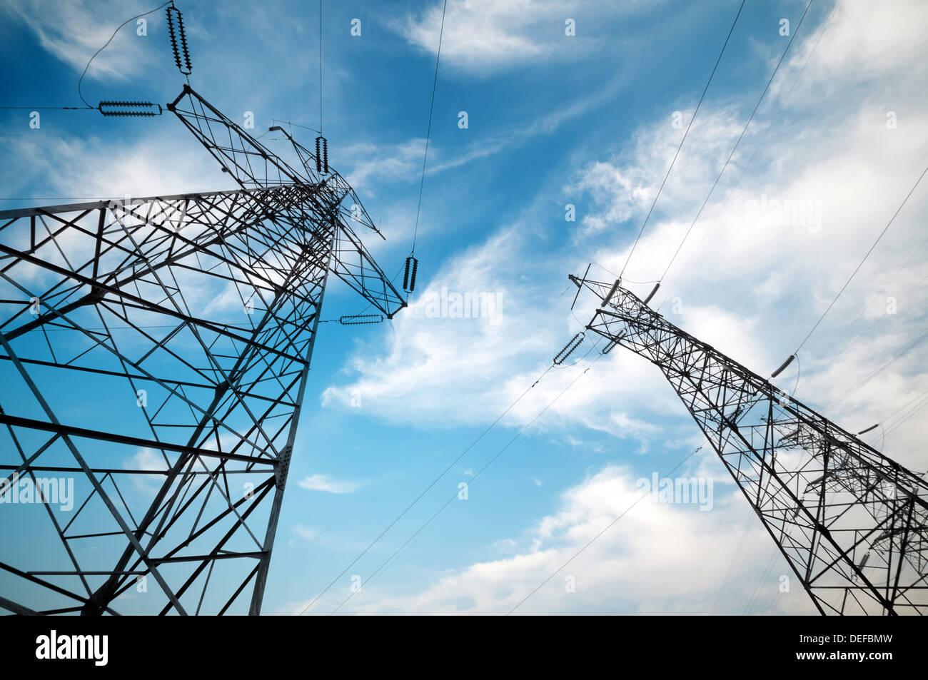 Power tower in the sky background Stock Photo - Alamy