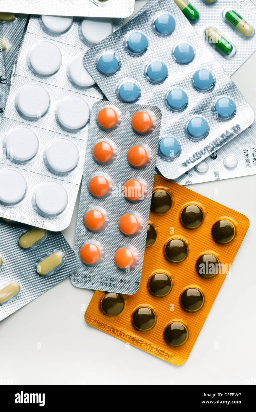 Packets of tablets Stock Photo - Alamy