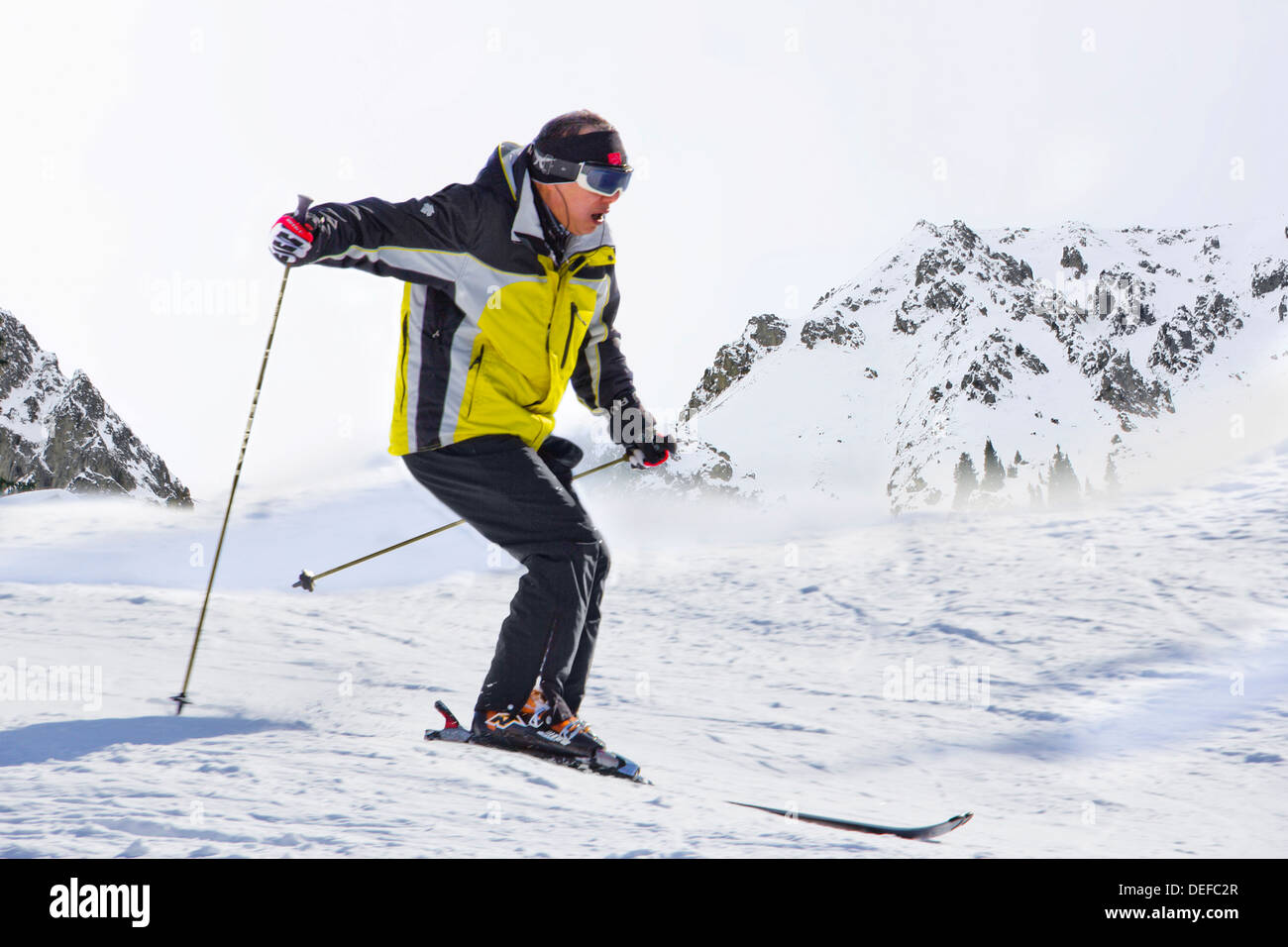 man athletes skiing in mountains Stock Photo - Alamy