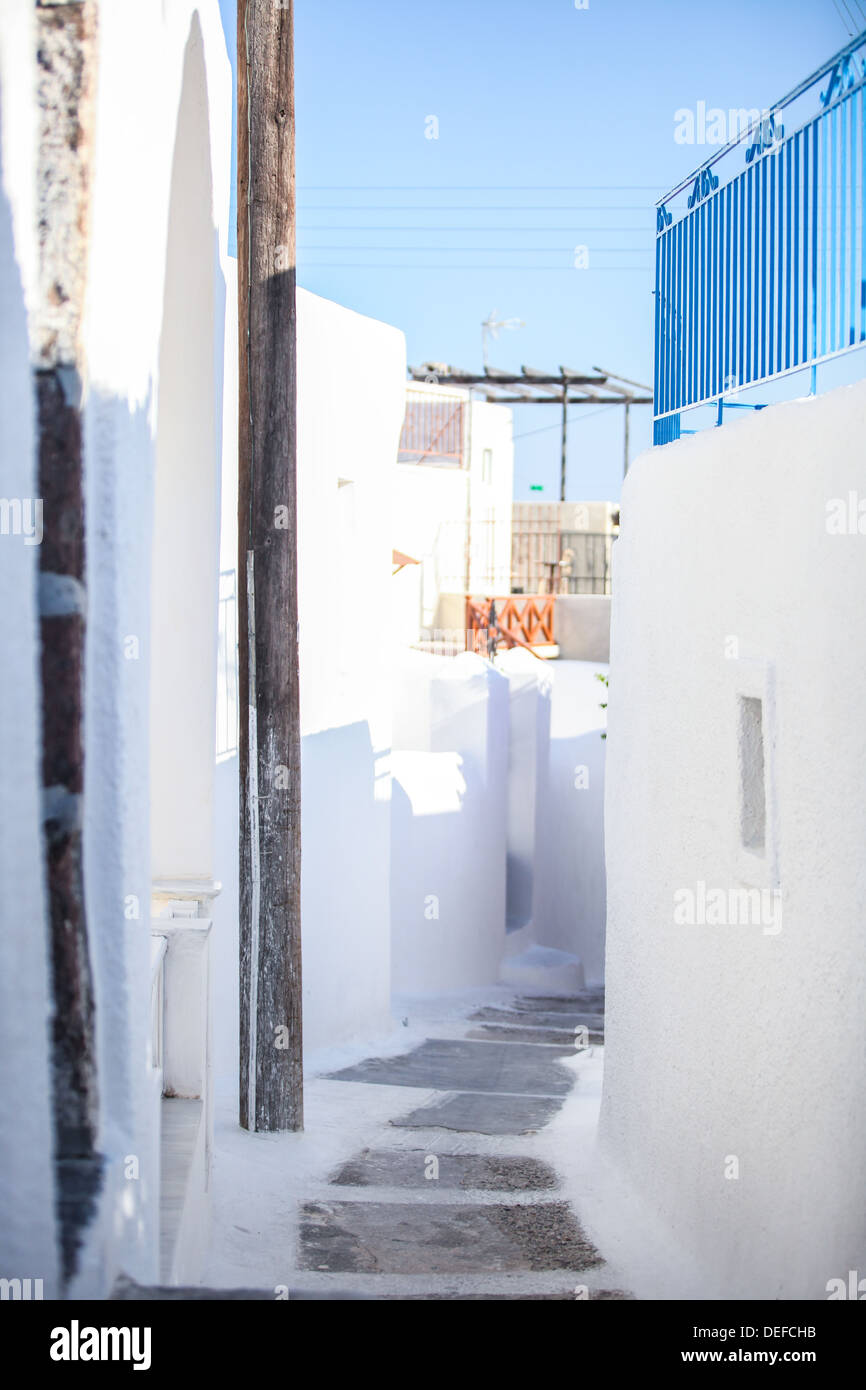 Traditional Greek house with staircase in Emporio Greece Stock Photo ...