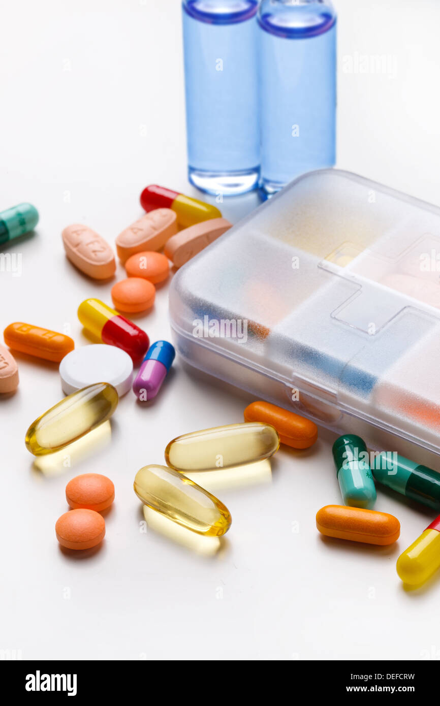 Boxes containing various tablets Stock Photo - Alamy