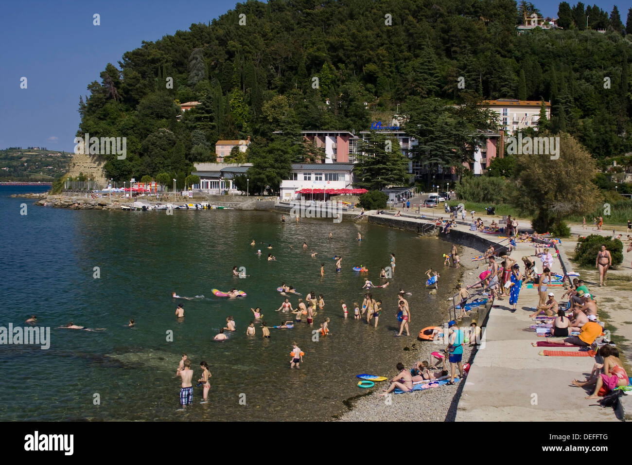 Bay of Fiesa, Piran, Coastal–Karst Statistical Region, Slovenia Stock ...