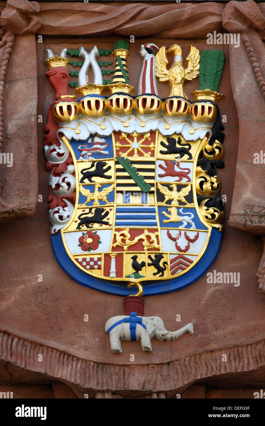 Heritage-protected crest on the District Court building, Altenburg ...