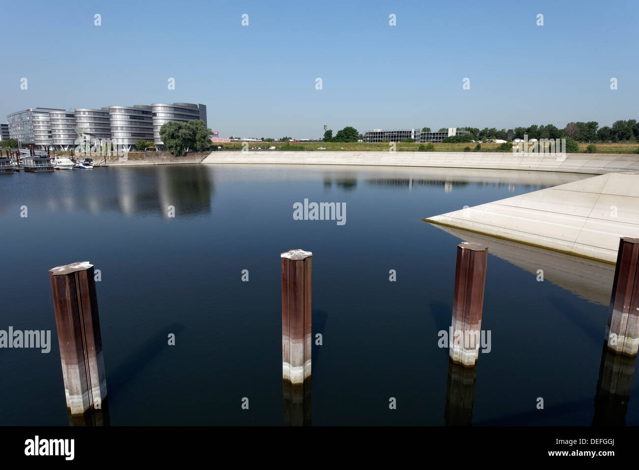 Stairs at the former Holzhafen, timber port, with the planned ...