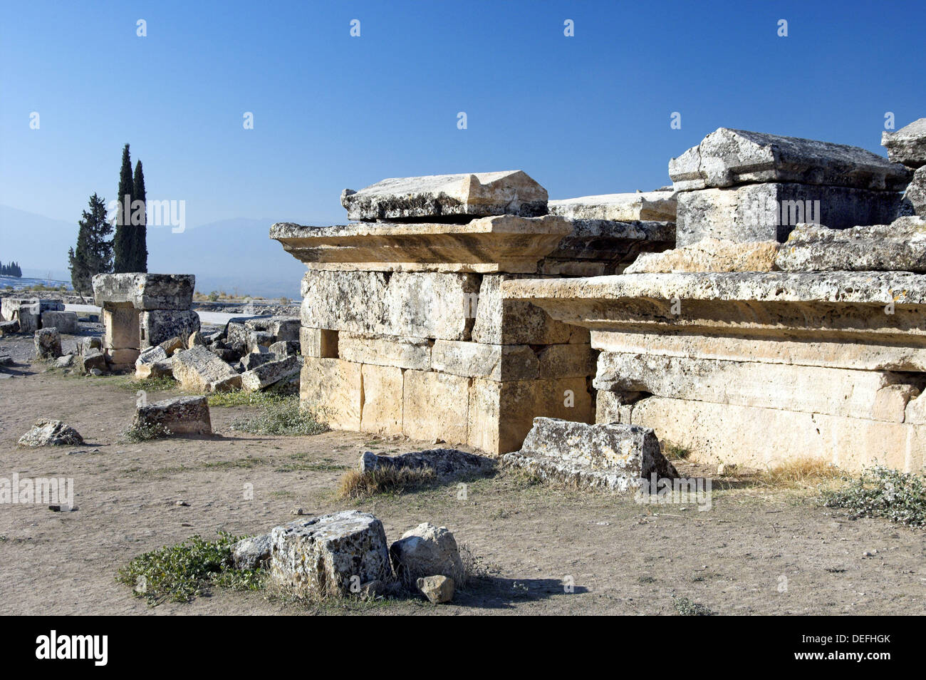 The Necropolis in the ruins of Hierapolis, Turkey Stock Photo - Alamy