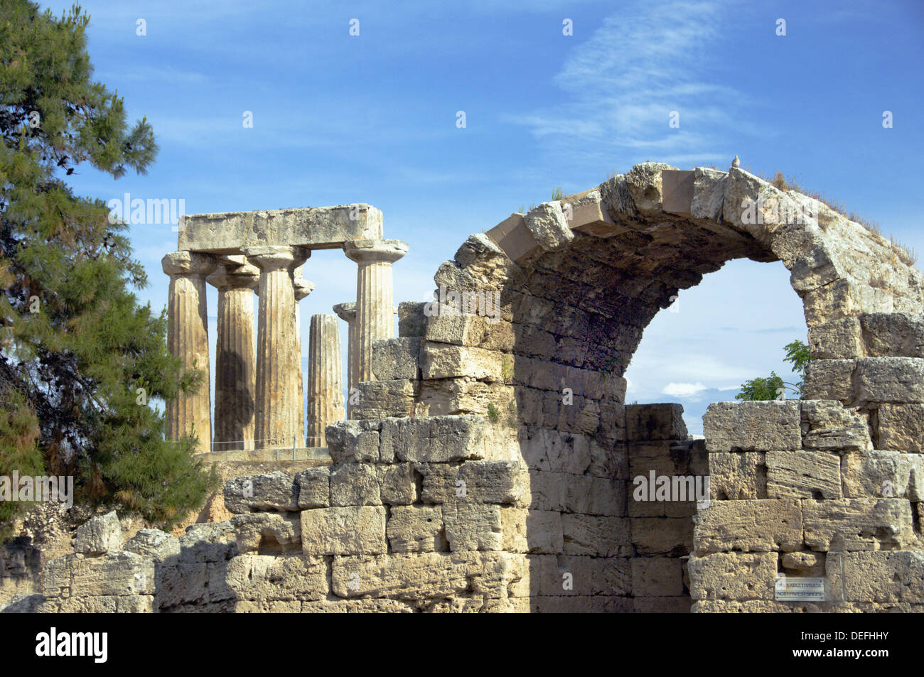 The ruins of the Temple of Apollo in the ancient city of Corinth ...