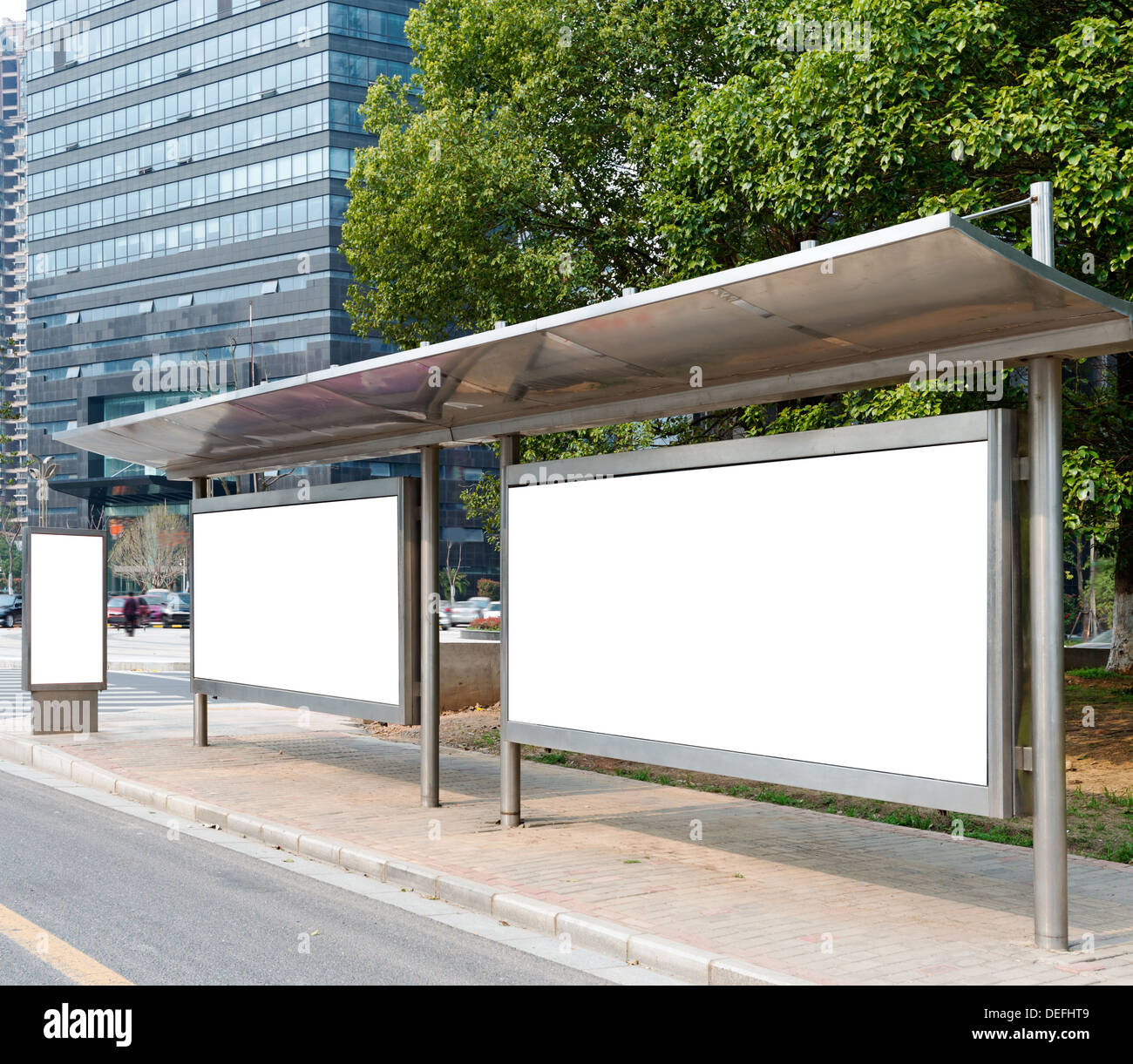Bus stop billboard on stage Stock Photo - Alamy