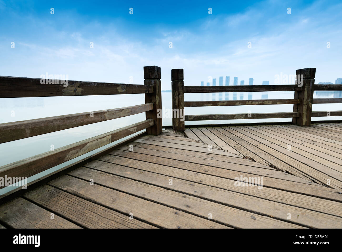 Under the blue sky,platform beside sea Stock Photo - Alamy