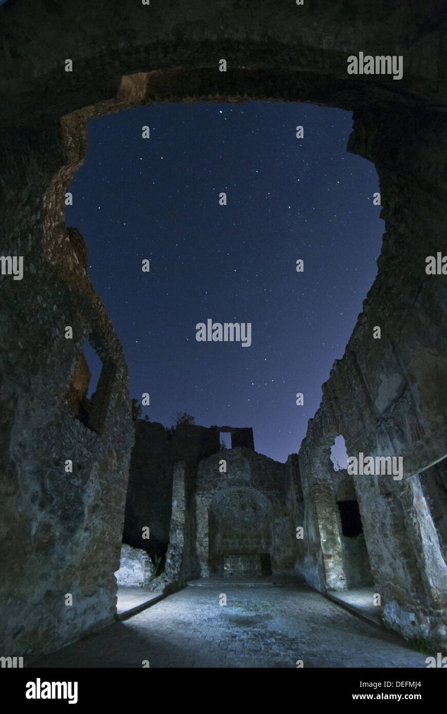 Monterano Nature Reserve, Canale Monterano (Rome, Italy), night view of ...