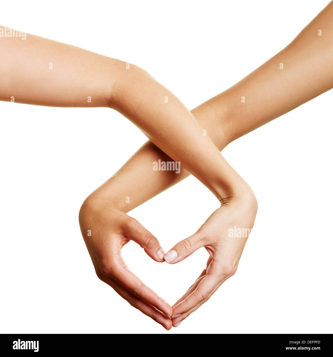 Two single hands forming a heart as dating concept Stock Photo - Alamy