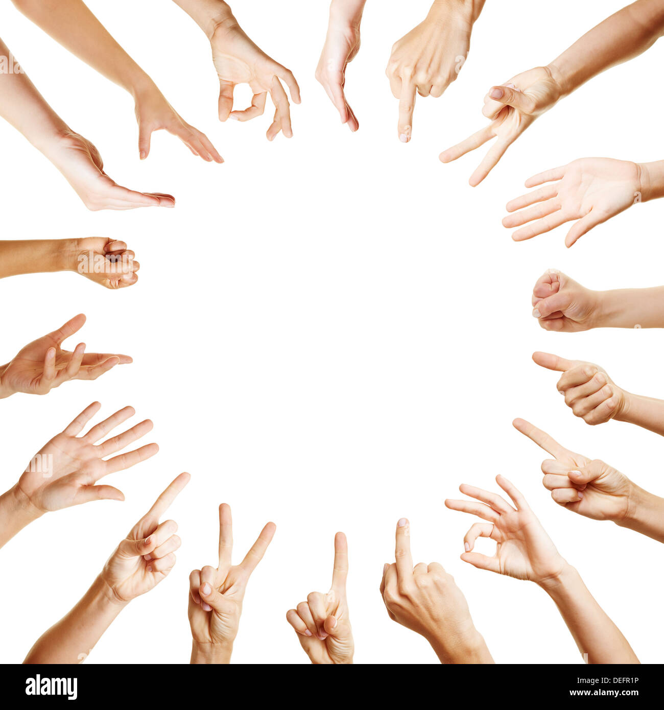 Many hands circle hi-res stock photography and images - Alamy