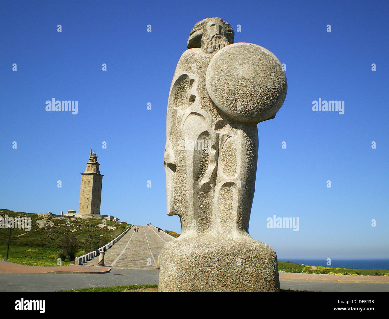 Statue monument sculpture tower of hercules hi-res stock photography ...