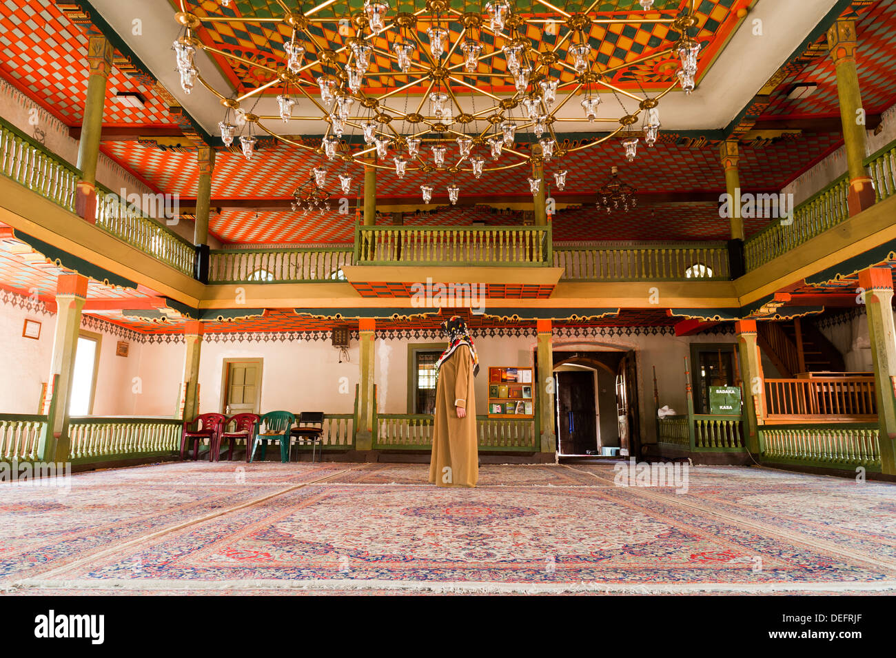 Woman in Suleimania mosque, Travnik, Municipality of Travnik, Bosnia ...